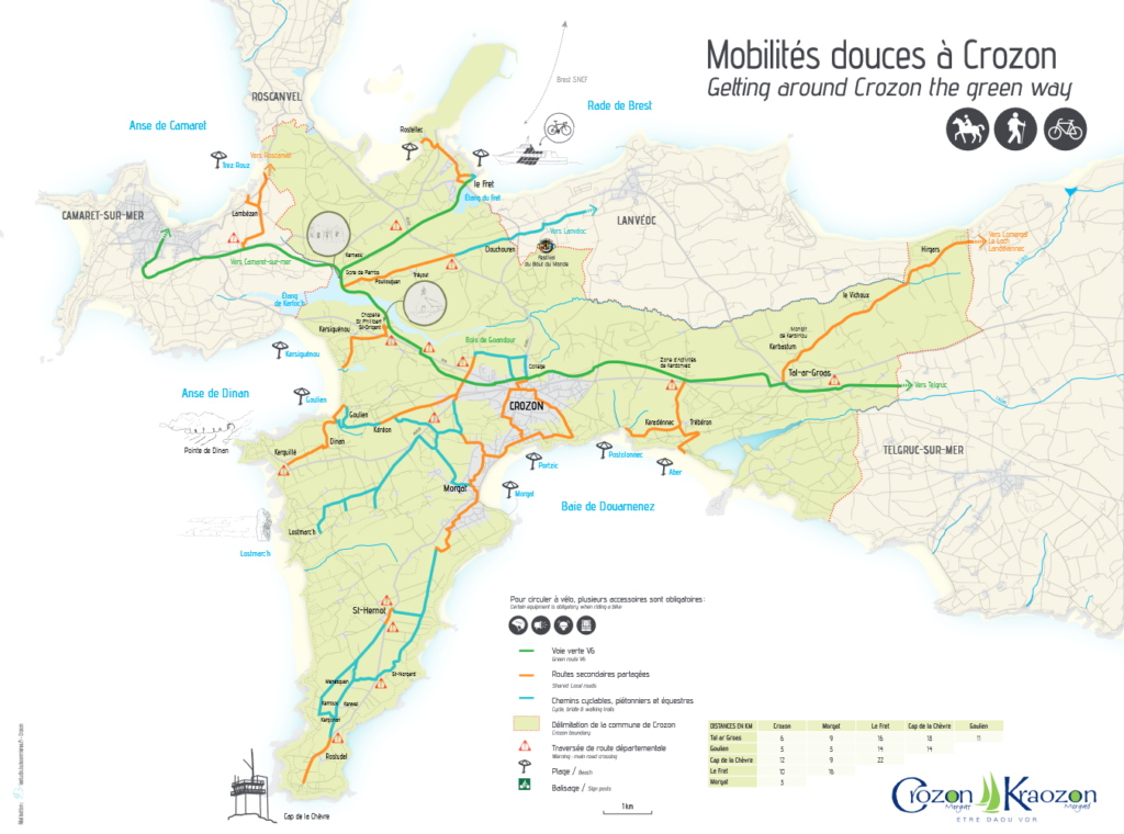 La Carte de Crozon des mobilités douces – Ville de Crozon